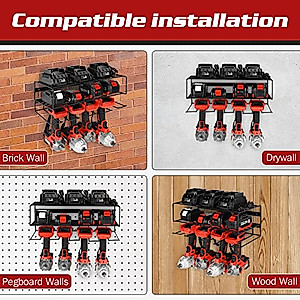 HOFUJINGSHI Power Tool Organizer,Drill Holder Wall Mount,Garage Tool Organizers and Storage Power Tool Storage Rack Heavy Duty Floating Tool Shelf