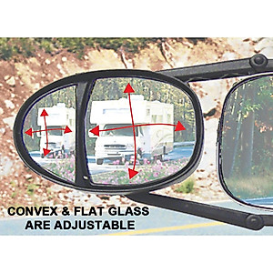 Prime Products 30-0083 XLR Dual Head Ratchet Series Clip-On Tow Mirror