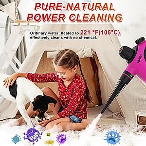 Kiato Handheld Steam Cleaner, 10 in 1 Hand Held Steamer for Cleaning, Portable Pressurized Steamer for Home Use, Bathroom, Mini Steam Cleaners for Upholstery Furniture Sofa Couch Floor Tile Grout Car