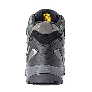 zanco Men's Waterproof MID-TOP Hiking Boots for Outdoor Trekking Camping Backpacking Grey