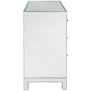 Elegant Decor Dresser 6 Drawers 48in. W x 18in. Din. x 32in. H in Antique Silver Paint