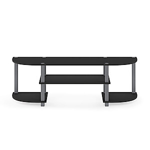 Furinno Turn-S-Tube Wide TV Entertainment Center, Black/Grey