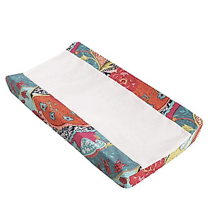 Levtex Baby - Camille Changing Pad Cover - Tossed Owls and Trees Multicolor - Nursery Accessories - Fits Most Standard Changing Pads