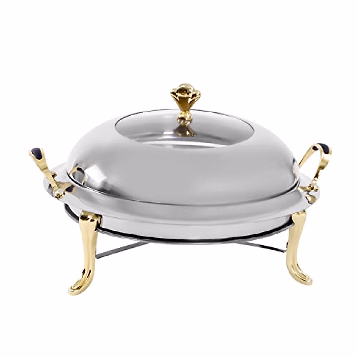 KOLHGNSE Chafing Dish Buffet Set, Round Stainless Steel Chafer, Buffet Servers and Warmers Set Warming Tray with Glass Window for Wedding, Parties, Banquet, Events