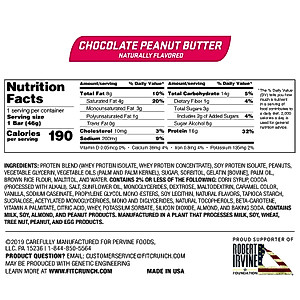 FITCRUNCH Protein Bars, Snack Size Value Pack, Gluten Free, Made with Whey Proteins (20 Snack Size Bars, Peanut Butter)