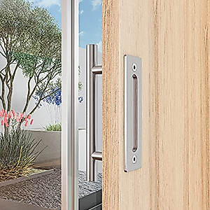 ZEKOO 12'' Sliding Barn Door Handle Hardware Two-Side Design Brushed Finish Stainless Steel Garden Gate Shed Pull Handle