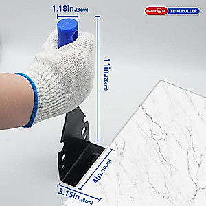 MANUFORE Trim Puller Pry Bar with Silicone handle and 1050 steel Multi-Tool Heavy Duty Tile Removal Tool for Removing Wood Floor, Baseboard, door casings, Tiles, Nail Pulling