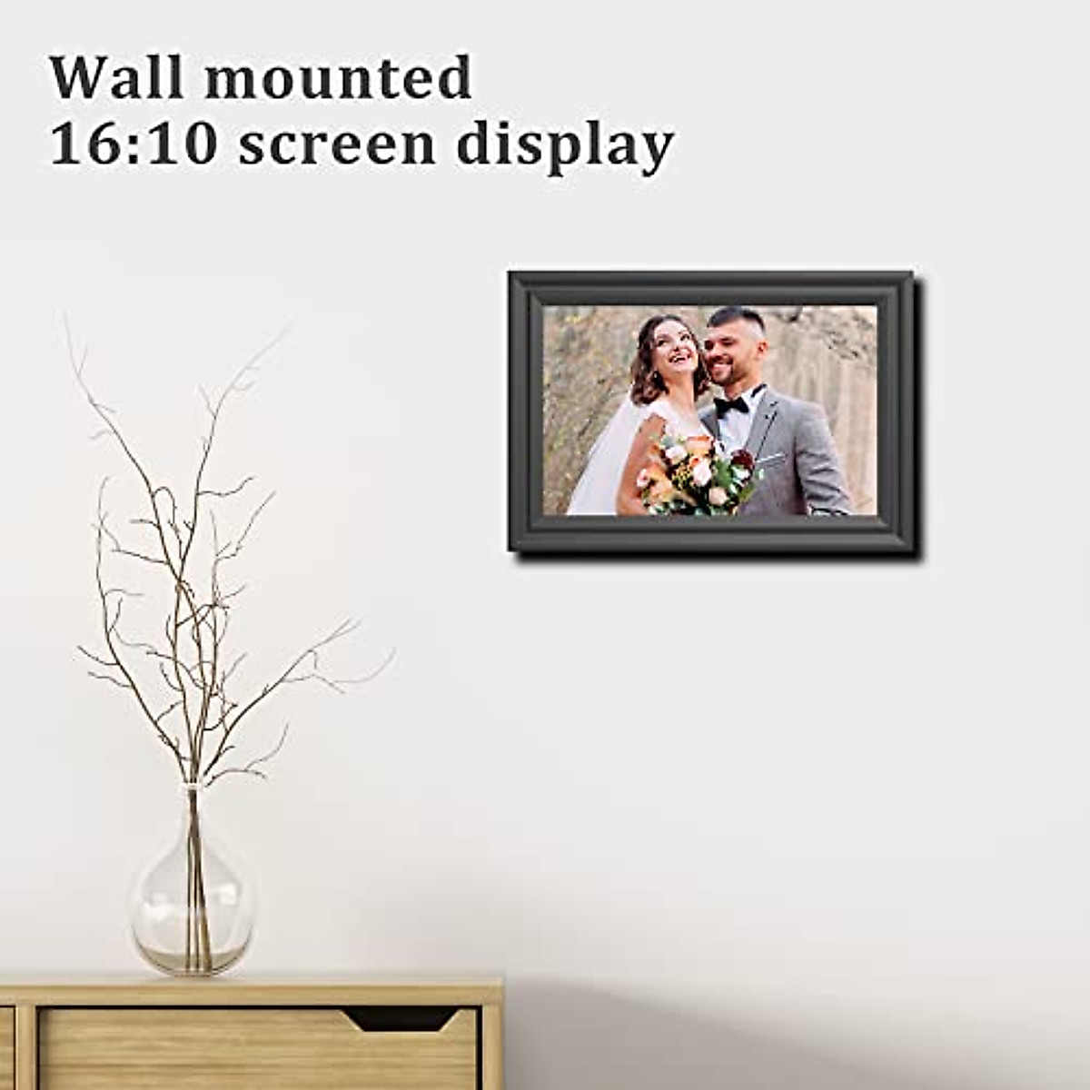 FRAMEO Digital Frame WiFi 10.1 Inch Digital Picture Frame, 16GB Storage, Auto-Rotate,IPS Touch Screen,Wall-mountable, Easy Setup and Share Photos and Videos via Free App from Anywhere