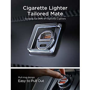 72W Fast Car Charger [PD36W & QC36W], AINOPE USB C Car Charger Fast Charging with 3.3ft Nylon Braided Type C Cable, Mini Cigarette Lighter USB Charger PD & QC3.0 for Samsung S23 S22, Piexl 7 Pro, iPad