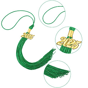 Yaomiao 14 Pieces 2025 Year Charm Graduation Tassel Academic Graduation Hat Tassel with Decoration for Graduates Ceremonies Parties Accessories(Green)