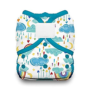 Thirsties Duo Wrap Reusable Cloth Diaper Cover, Hook and Loop Closure, Rainbow Size One (6-18 lbs)