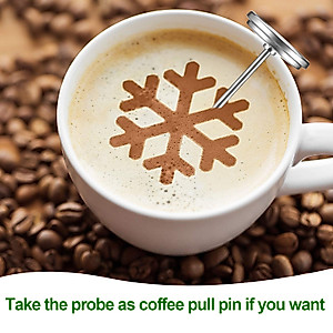 3 Pieces Immediate Read Pocket Thermometer Milk Frothing Thermometer 1 Inch Stainless Steel Dial Thermometer with 3 Pieces Calibration Sleeves for Coffee Drinks Chocolate Milk Foam