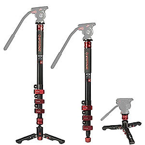 IFOOTAGE 71" Carbon Fiber Camera Monopod Professional Telescopic Video Monopods Base Tripod Compatibility DSLR Cameras Camcorders, Cobra 2 C180-II