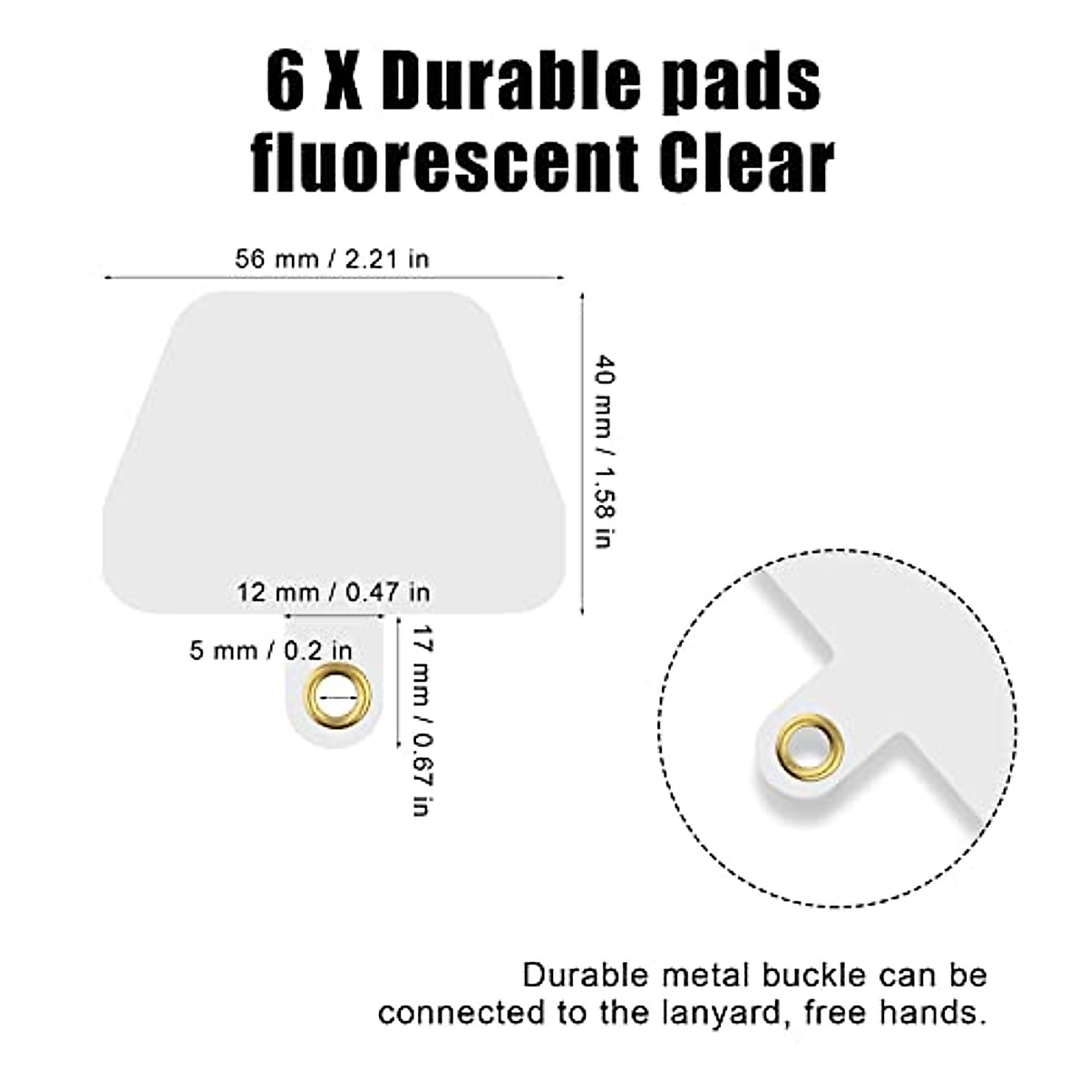 6pcs Phone Tether Tab, Clear Phone Strap Tether Tab Heavy Duty Multifuctional Cell Phone Lanyard Patch Pad for iPhone Most Smartphones, Without Adhesive (Trapezoidal)