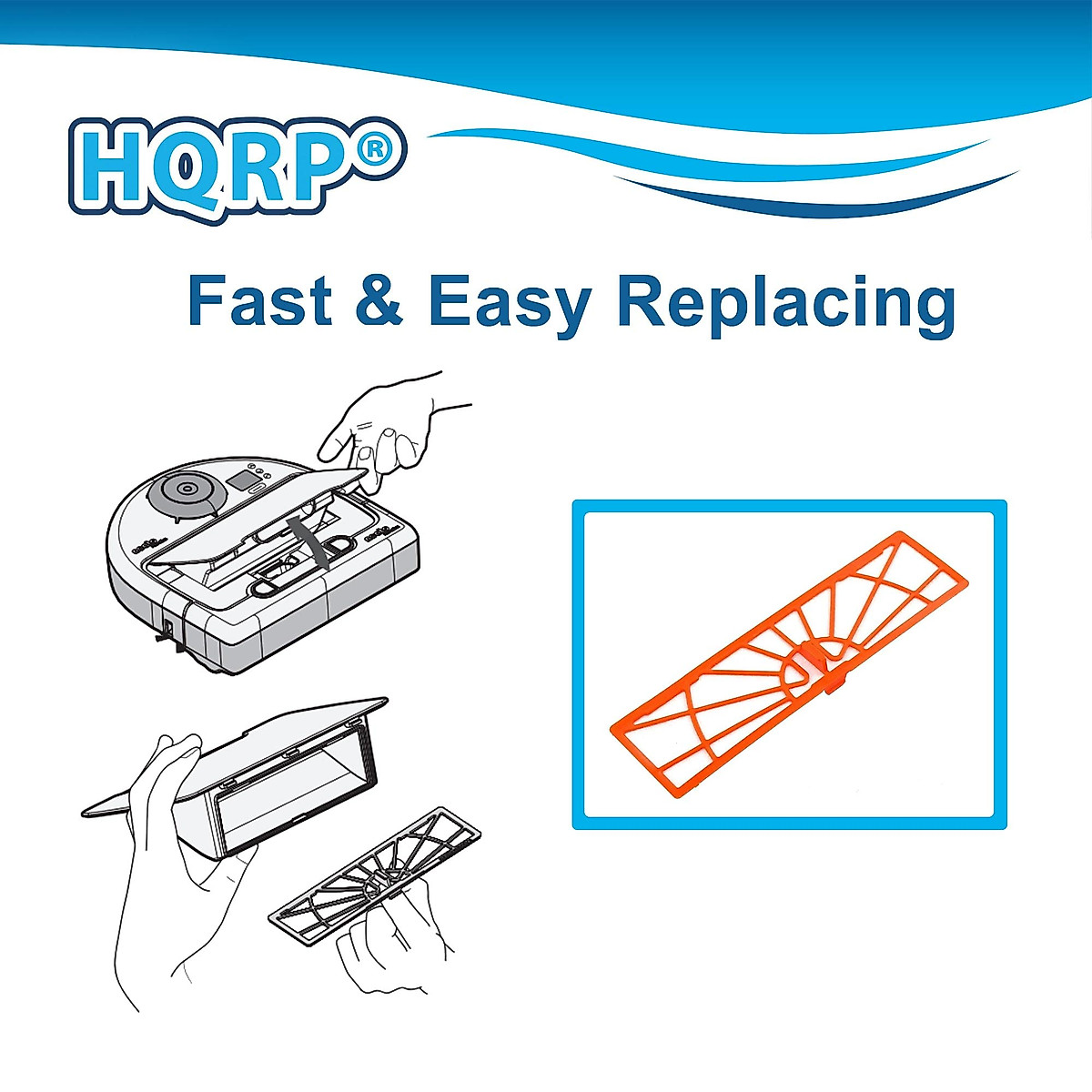 HQRP Filter (10 pack) compatible with Neato BotVac D Series D3 D5 Connected Robot Vacuums, Standart Filter Replacement