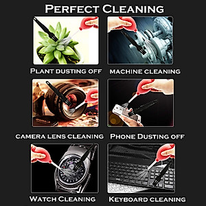 Small Anti Static ESD Safe Cleaning Dust Brush Kit for Phone Computer Keyboard Laptop Screen Camera Lens,ESD Precision Plastic Tweezers Set,Microfiber Cleaning Cloths,Air Blow Cleaner