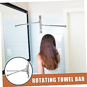 Cabilock 4pcs Rotating Towel Rail Hook Hanger Wall Mounted Clothing Rack Metal Coat Hanger Shower Mat Rod Rotation Towel Hanger Bathroom Metal Towel Bar Swivel Towel Bar Swivel Towel Rack