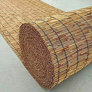 LJIANW Sun Shade Sail, Natural Garden Fence Screening Reed Roll Peeled Reed Fence Garden Privacy Fence Wind Break Screening Wall Roll, 23Sizes (Color : Brown, Size : 1.3x1m)