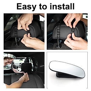 LivTee Baby Car Mirror, Car Seat Mirror for Baby Rear Facing with Adjustable Wide Angle Clear View for Facing Infant, 100% Shatterproof, Crash Tested and Certified - Car Interior Accessories