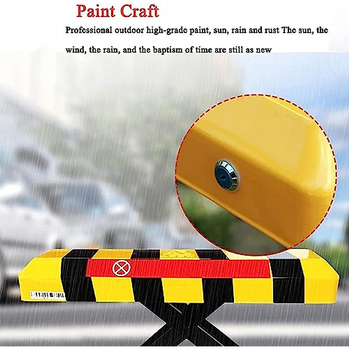Parking Barrier Post Safety Bollard Automatic Parking Barrier Automatic Parking Lock Carport with Remote Control, Auto Lift Private Car Parking Latch Space Lock, Car Park Driveway Guard Saver