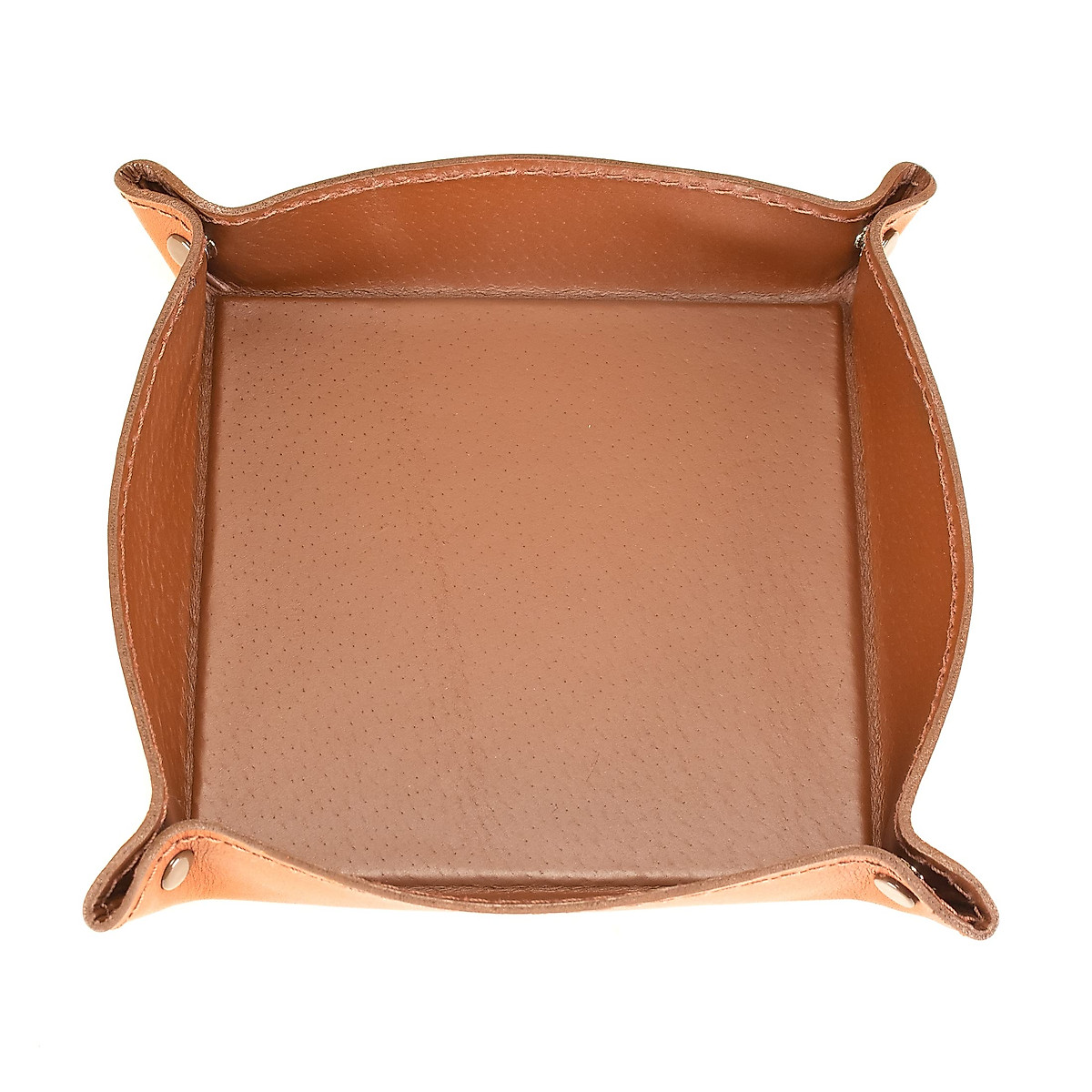 Handmade Genuine Leather Collapsible Dice Tray for Dungeon and Dragons and Other RPG Games (Brown)