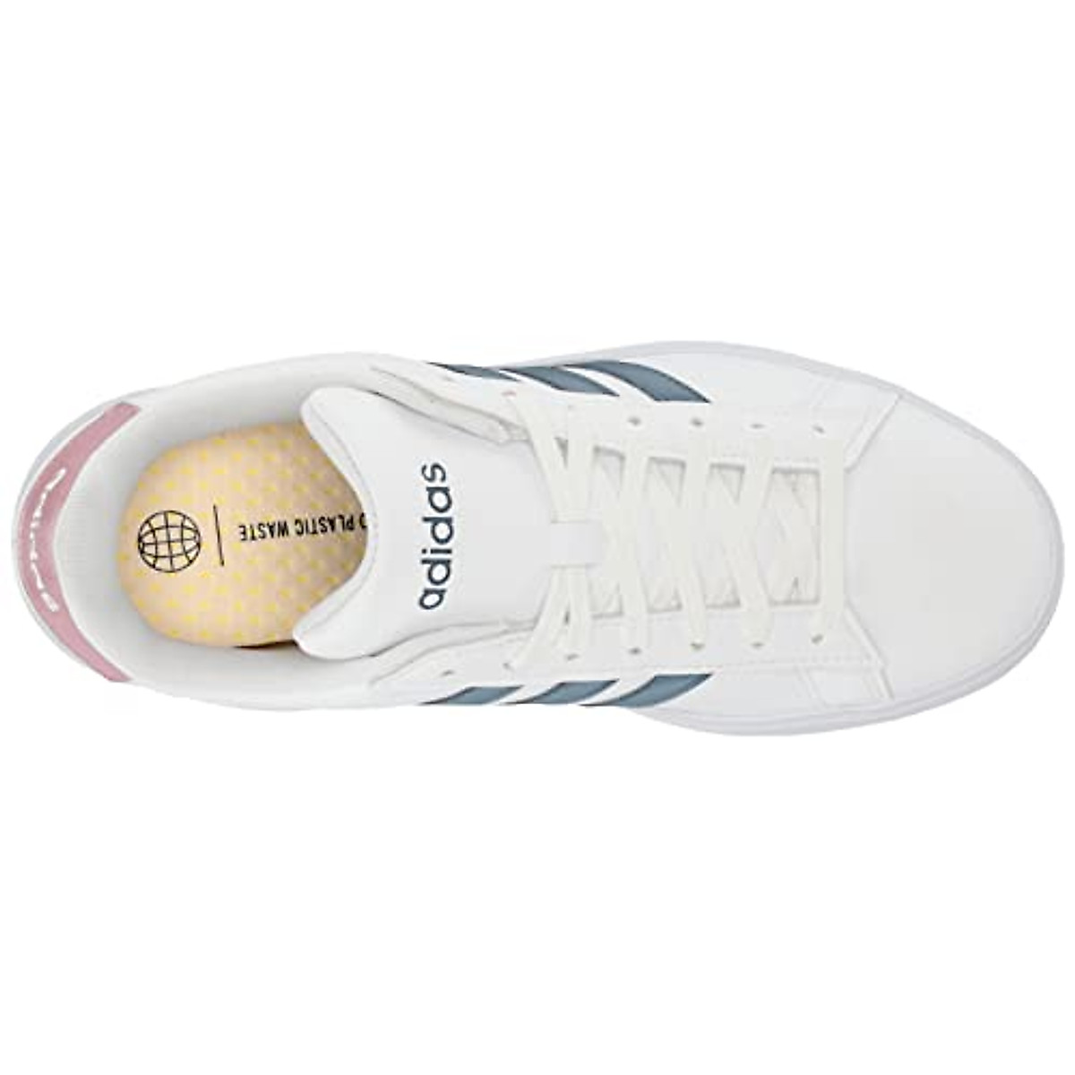 adidas Women's Grand Court 2.0 Tennis Shoe, White/Wonder Steel/Magic Mauve, 7.5