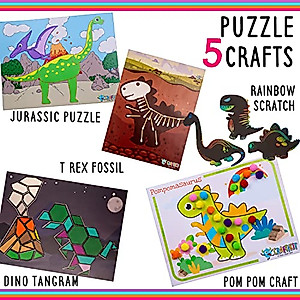 Craftikit® 20 Award-Winning Dinosaur Crafts for Kids - Award-Winning All-Inclusive Fun Toddler Arts and Crafts Box for Kids, Dinosaur Crafts for Toddlers Ages 3-5, Organized Toddler Craft Kit