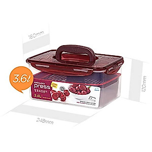 Lock & Lock BPA Free Rectangular Pickle Kimchi Press Ferment Storage Container (3.6L)