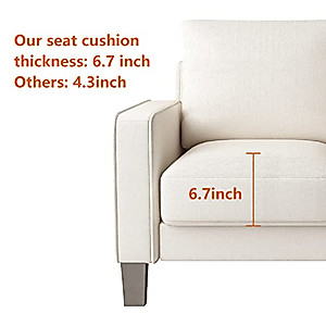 Lepfun Large Sofa, Three-seat Sofa Classic Tufted Chesterfield Settee Sofa Modern 3 Seater Couch Furniture Tufted Back for Living Room (Beige)