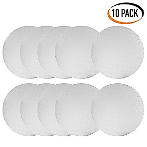 O'CREME White Wraparound Cake Pastry Round Drum Board 1/4 Inch Thick, 8 Inch Diameter - Pack of 10