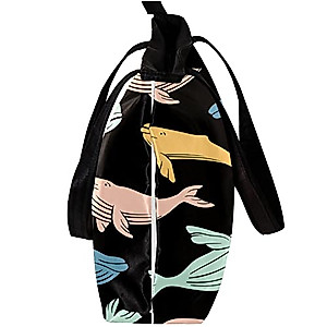 Tote Bag Women Satchel Bag Handbag Stylish Tote Handbag for Women Hobo Bag Fashion Crossbody Bag, Colored Whale Animal Marine Cartoon