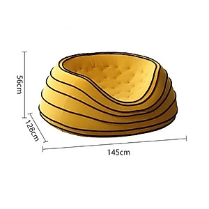 Generic Modern Minimalist Leisure Sofa Chair – Comfortable, Artistic Single Seater Lounger, 57.08*22.05*50.39in, Yellow