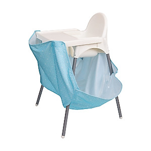 Splat Mat Under High Chair Food & Mess Catcher (Light Blue)