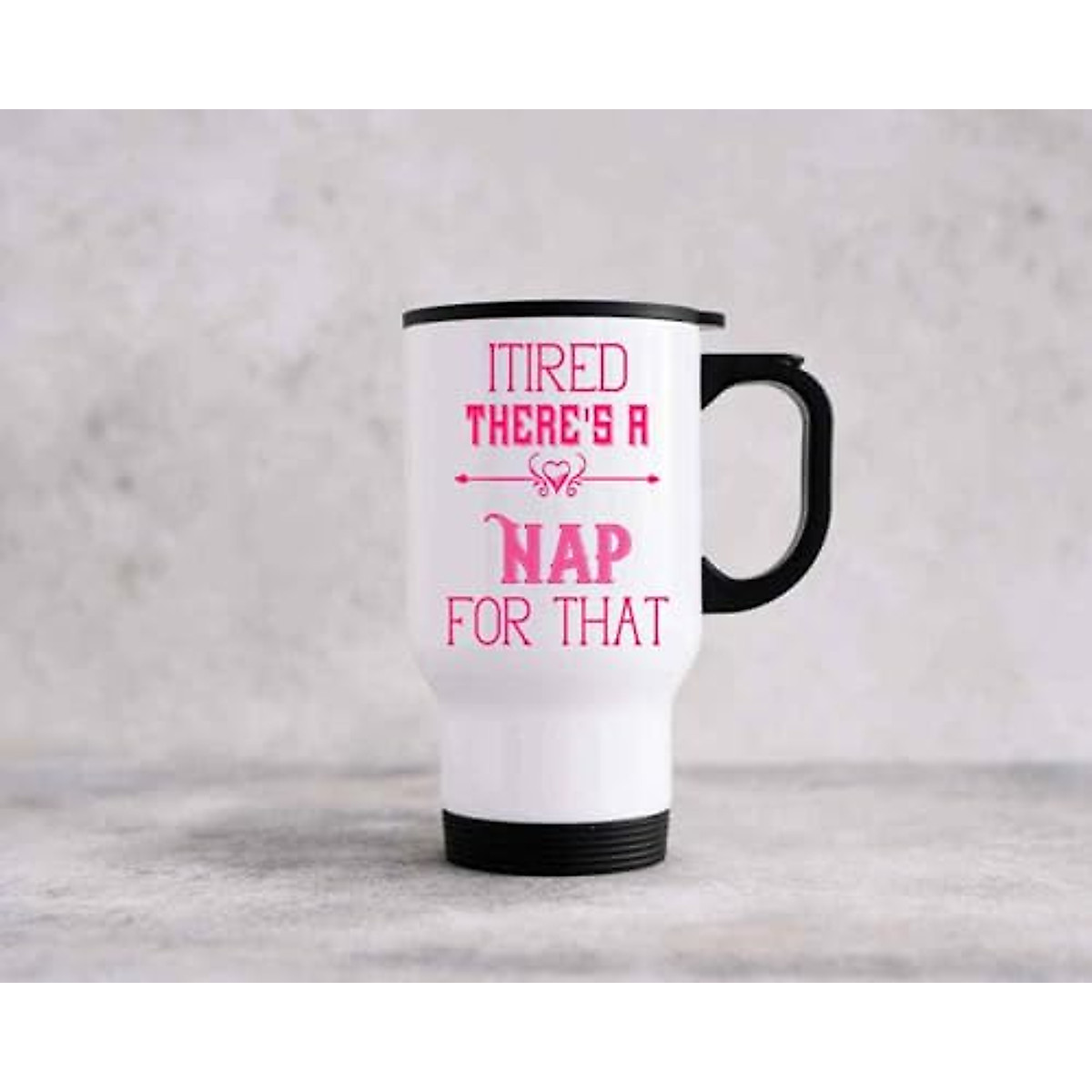 Rest & Relax Gift for Lazy Secretary, Coworkers' Surprise for the Boss - Sleeping 14 Oz White Stainless Steel Travel Mug