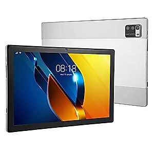10 Inch 5G Calling Tablet, 10inch 1920x1200 HD IPS Display, X30PRO 10 Core CPU Processor, Android 11 Operating, Front 800W Rear 2000W Camera, Dual SIM, Mini Learning Tablets for Students(Silver Grey)