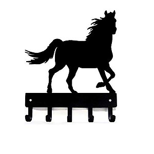 The Metal Peddler Horse #7 Key Rack Hanger - 9 inch Wide - Made in USA