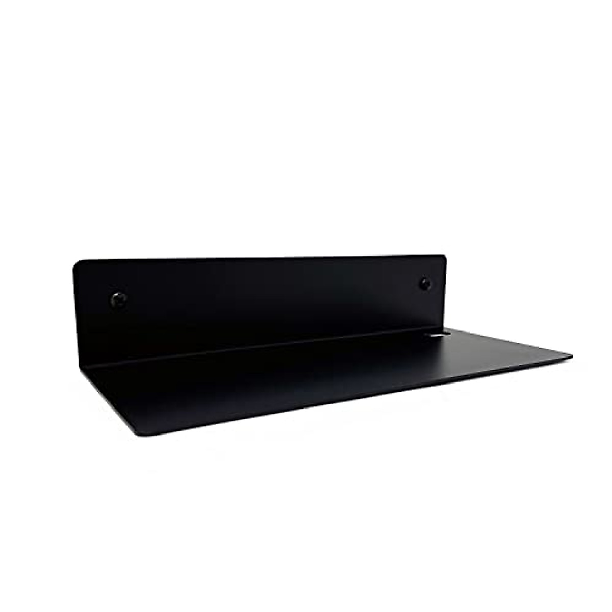 Small 9 inch Floating Metal Wall Shelf (3M Adhesive or Screws), Black
