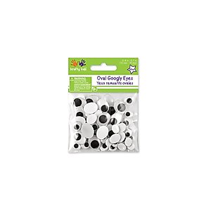 Multicraft Imports Black Paste-On Googly Eyes Assorted 10mm to 19mm 80/Pkg