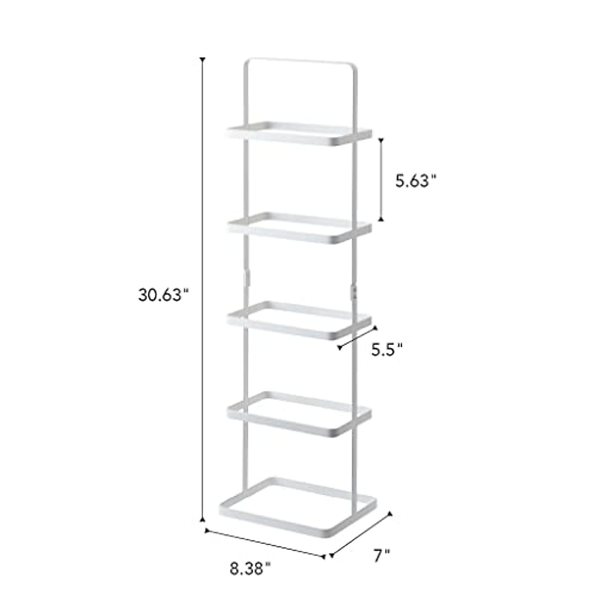 Yamazaki Home Compact Modern Metal Shoe Rack Stee Tall White