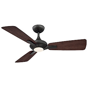 Mykonos Smart Indoor and Outdoor 3-Blade Ceiling Fan 52in Graphite Weathered Gray with 3000K LED Light Kit and Remote Control works with Alexa, Google Assistant, Samsung Things, and iOS or Android App