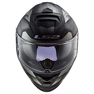 LS2 Helmets Assault Full Face Motorcycle Helmet W/SunShield (Petra Matte Black/Graphite/Gray - 2X-Large)