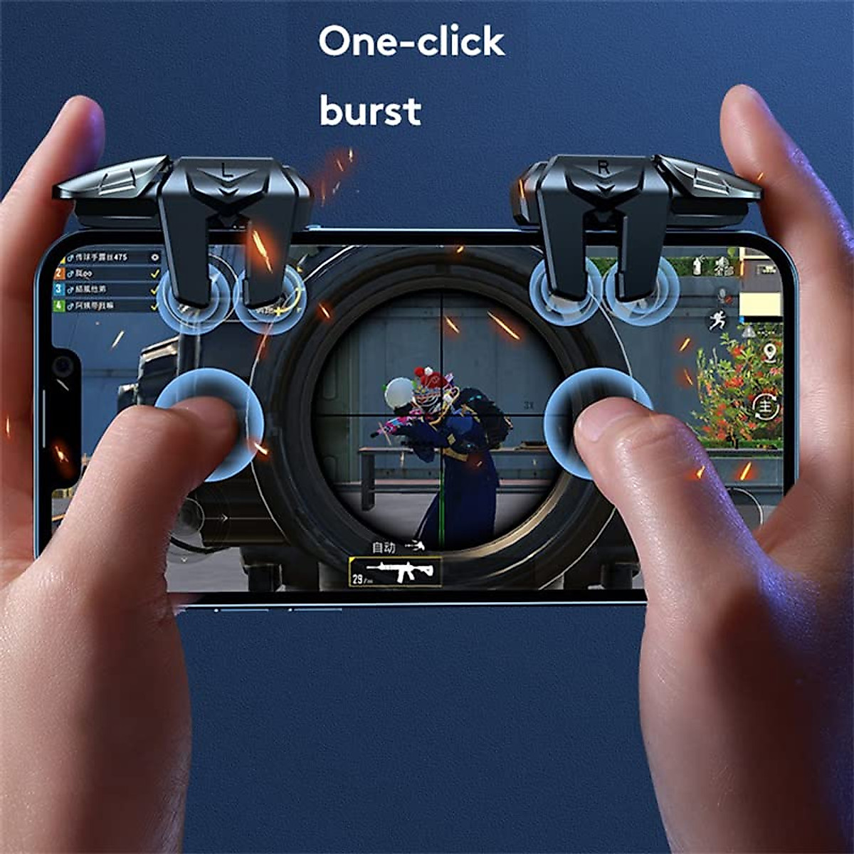 Phone Game Triggers, Mobile Gaming Controllers Joysticks Compatible for PUBG Gamepad Buttons Trigger for Survival Aim Shooting Sensitive Smartphone Fire Shooter Joystick Controller Grip