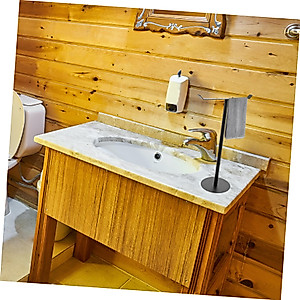 Anneome ，t- Towel Rack for Kitchen Towel Holder for Kitchen Washcloths Towels Bathroom Shelf Organizer Towel Storage Holder Towel Bar Bath Towel Rack Iron Black