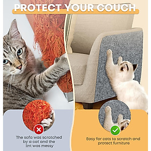 Trimmable Cat Scratching Mat, 78.7"x15.8" Self-Adhesive Cat Scratching Post Pad, Cat Tree Shelves Cover Replacement, DIY Versatile Protector for Steps, Couch and Furniture