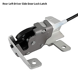 Nakuuly Left Driver Side Rear Door Lock Latch & Cable Compatible with Ford F150 Extended Cab Pickup 2004-2008, Upper and Lower Latches Assembly Replaces # 8L3Z-18264A01-B, 6l3Z-18264A01-B