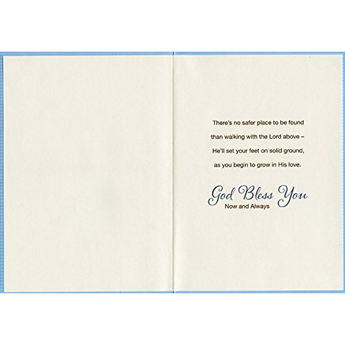 Designer Greetings Blue Stripes and Silver Foil Cross: Special Boy Baptism Card