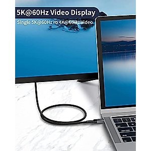 Sniokco USB4 Cable 6.6FT, USB C to USB C Cable 40Gbps with Emarker for Thunderbolt 4/3 USB C 3.2 Gen2*2 PD3.1 240W 100W Data Sync Charger Video Audio for Monitor Display PC Laptops iPhone16 15 MacBook