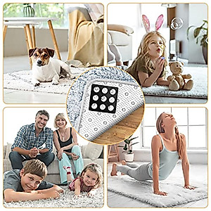 Sellemer Rug Gripper Newest Materials Non Slip Rug Pads for Hardwood Floors and Tiles, Reusable and Washable Rug Stopper to Keep Your Rug in Place & Make Corner Flat (Black, 6 Pack)