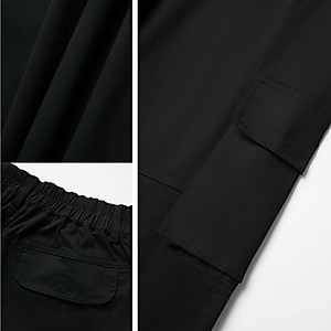 AIFARLD Mens Cargo Pants Multi Pockets Hiking Pants Cotton Stretch Elastic Waist Lightweight Trousers Outdoor Casual Relaxed Fit