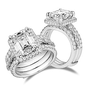 DovEggs 0.85CTW G-H-I 2.2mm Width Moissanite Lab Created Diamond Half Eternity Wedding Band 14K Gold Quality Silver Engagement Ring for Women (Wedding Band Only, 7)